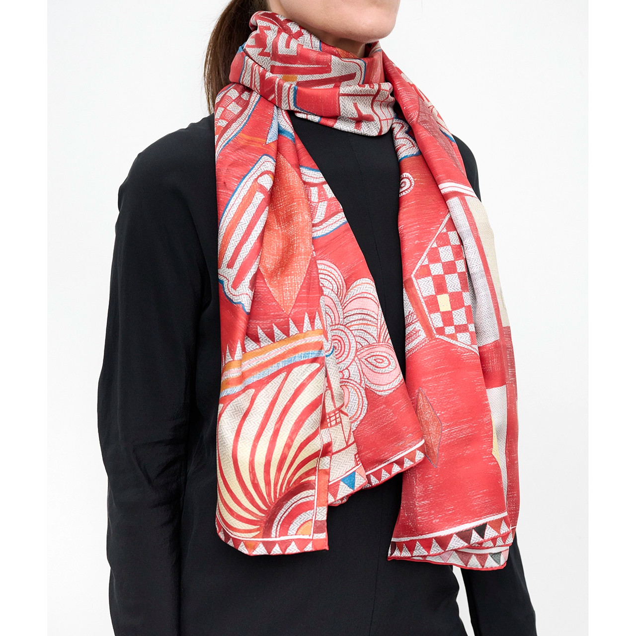 Sacred Tribal Artefact by Grayson Perry silk scarf