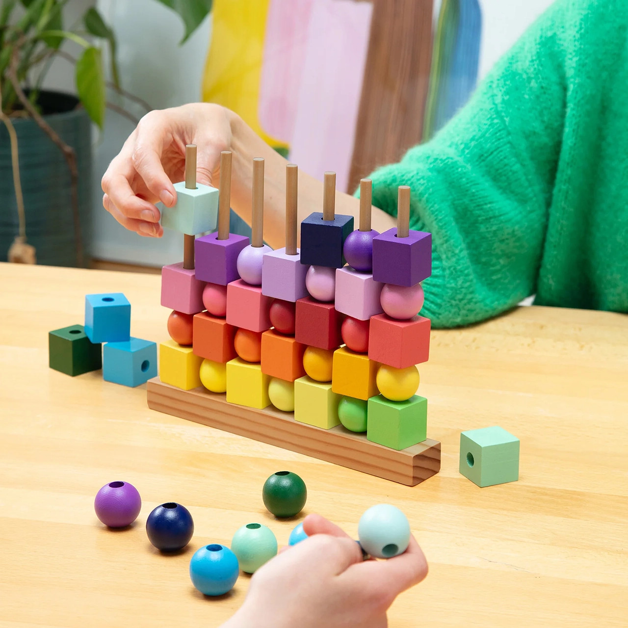 Four in a Row Rainbow | Sculptural Game | Block Design