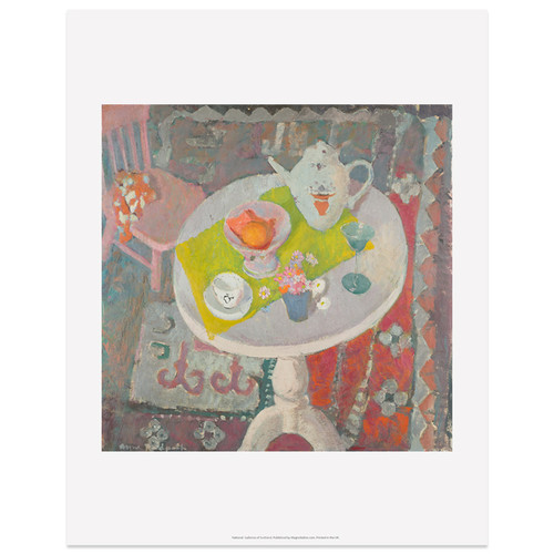 Still Life with Teapot on Round Table by Anne Redpath art print
