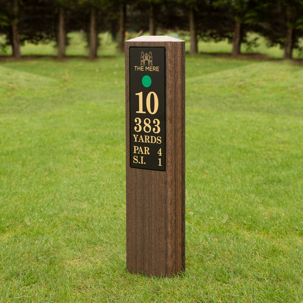Luxewood® Single Post Tee Sign - (Wood Effect Range) - Pinseeker