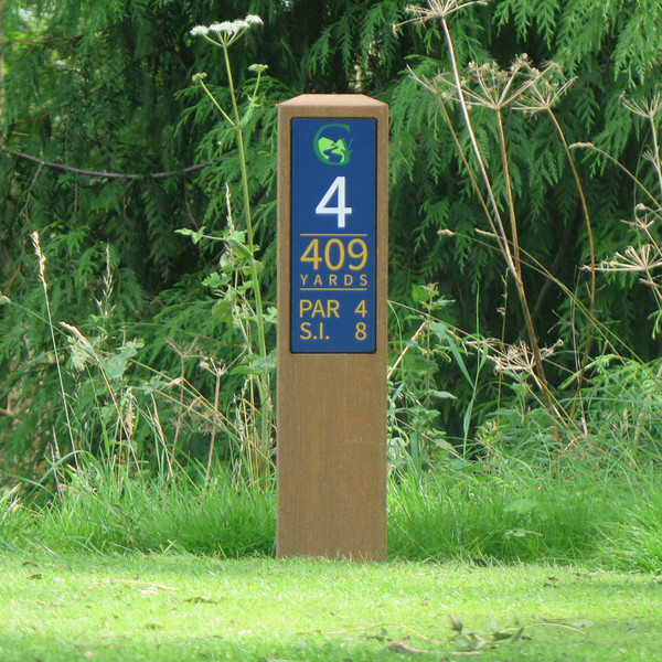 Luxewood® Single Post Tee Sign - (Wood Effect Range) - Pinseeker