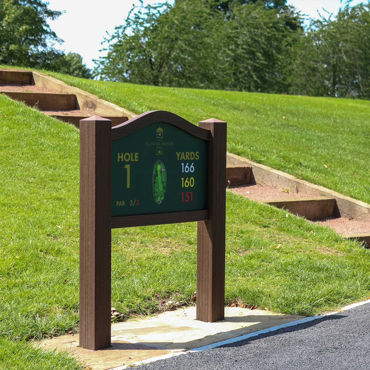 Hill Top Twin Post Tee Sign - Pinseeker