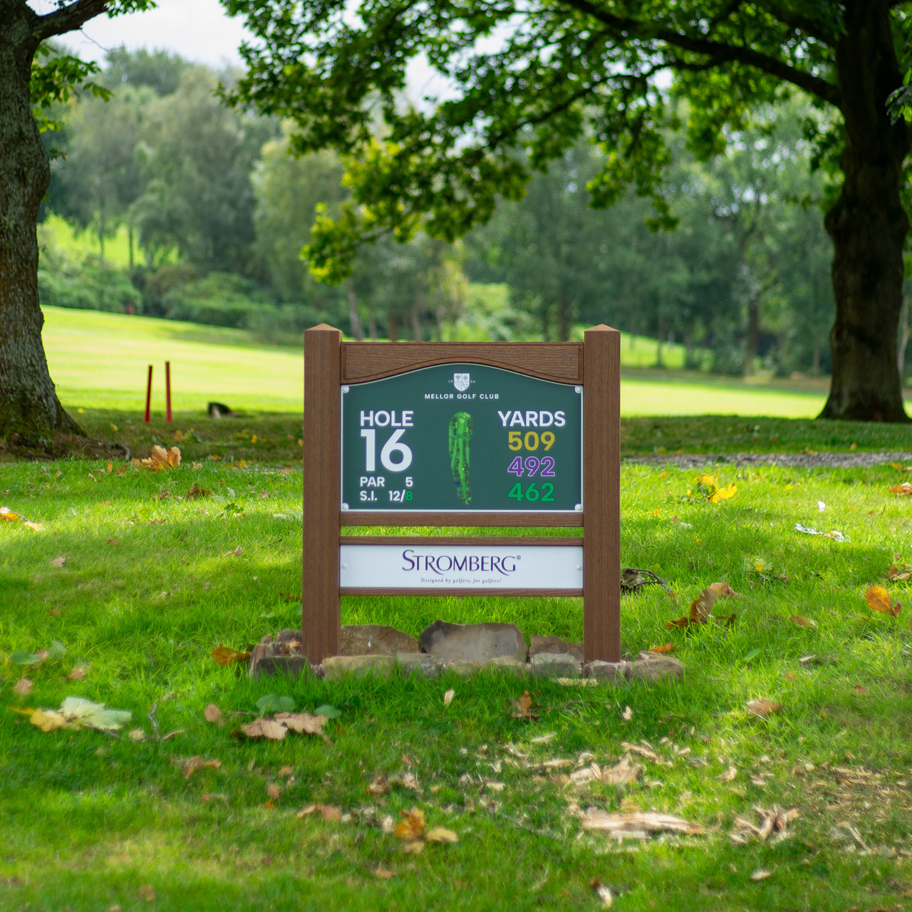 Flat Top Twin Post Sponsored Tee Sign - Pinseeker