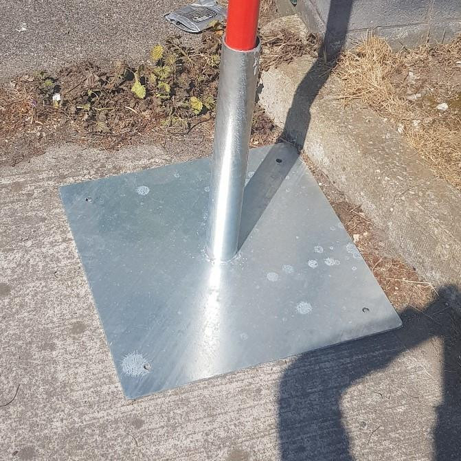 GS6 Guardian Goalpost barrier poles bunting & metal bases | Roadware
