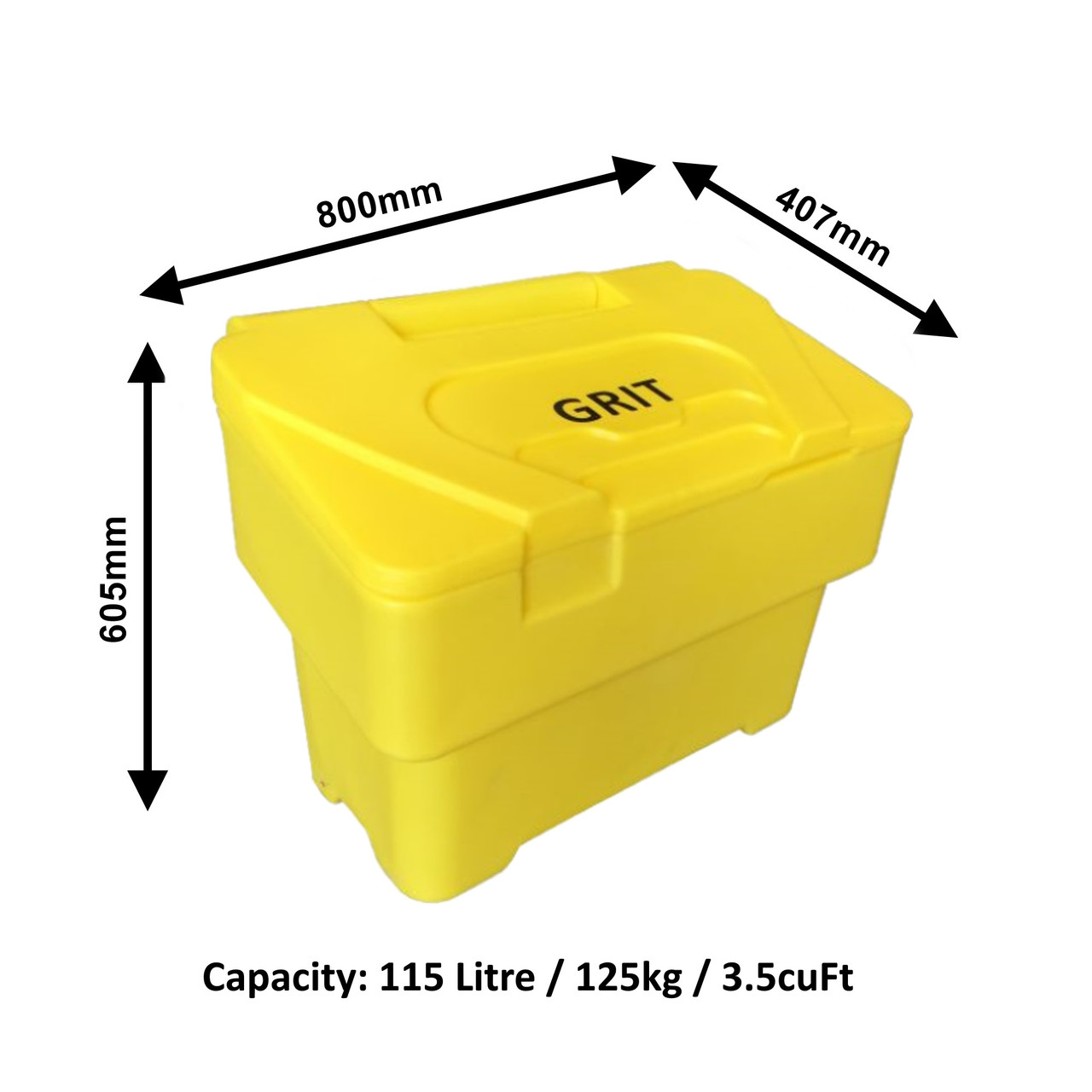 115 Litre 3.5 Cu Ft 125kg Grit Storage Bin - Optional Salt £ 75.95 ...