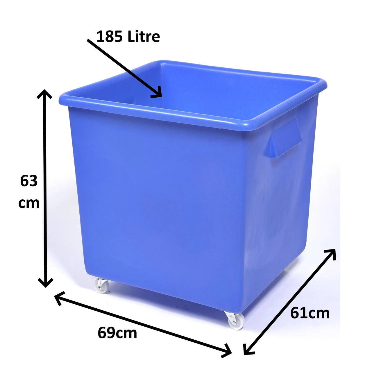 185 Litre Blue Food Grade Wheeled Bottle Skip | Roadware