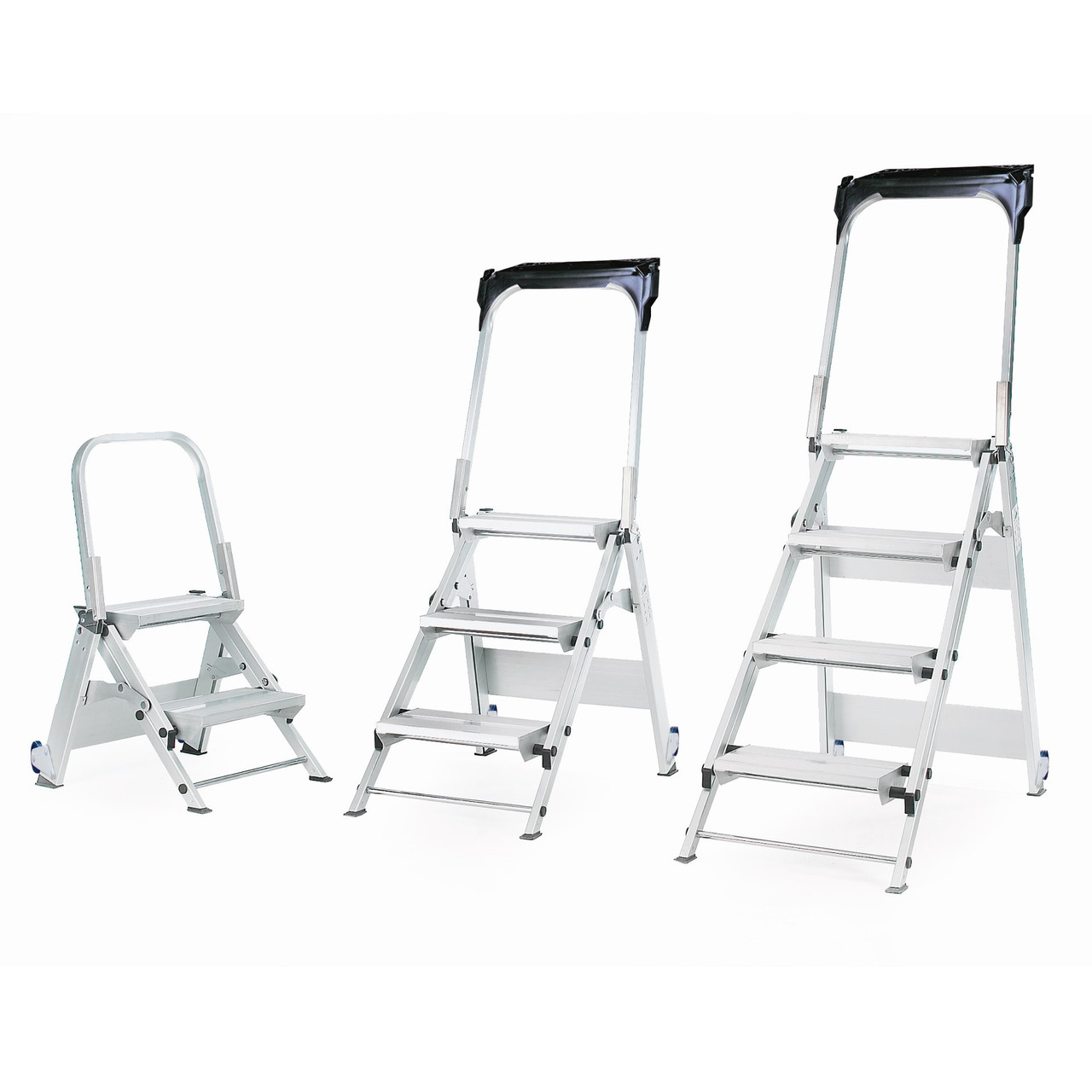 2, 3 or 4 Tread Easy Slope Aluminium Folding Leader Steps | Roadware