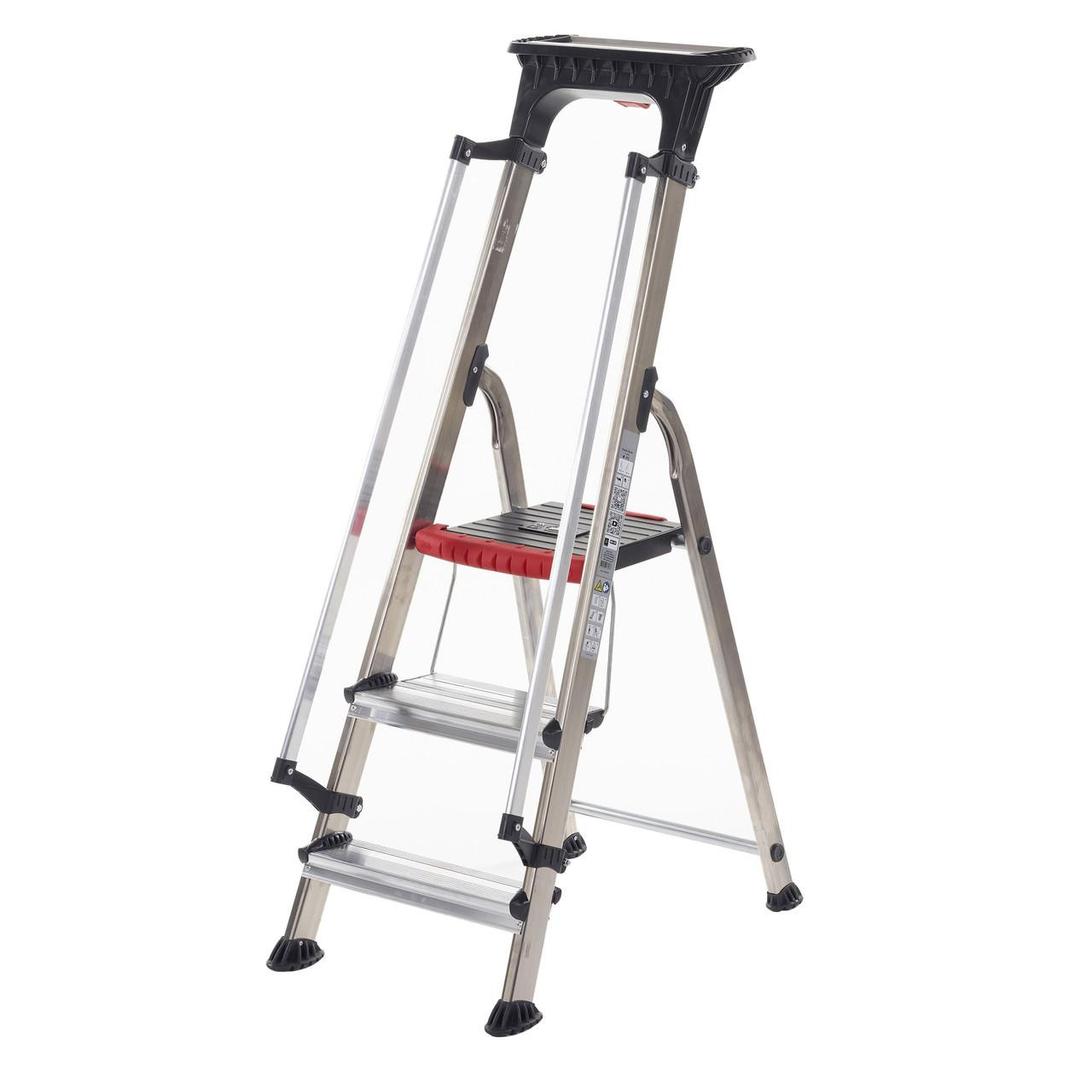 3 to 8 Tread Aluminium Double Decker Stepladders Inc Handrail | Roadware