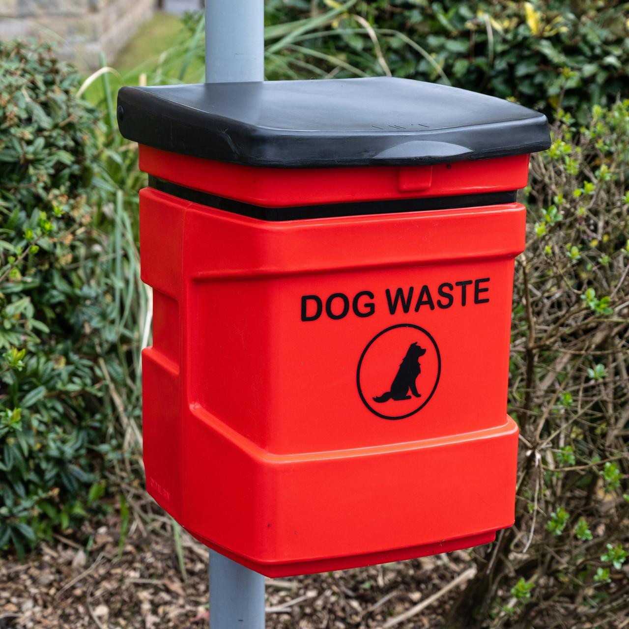 Rydal 40L Post / Wall Outdoor Dog Waste Bin | Street Furniture | Roadware