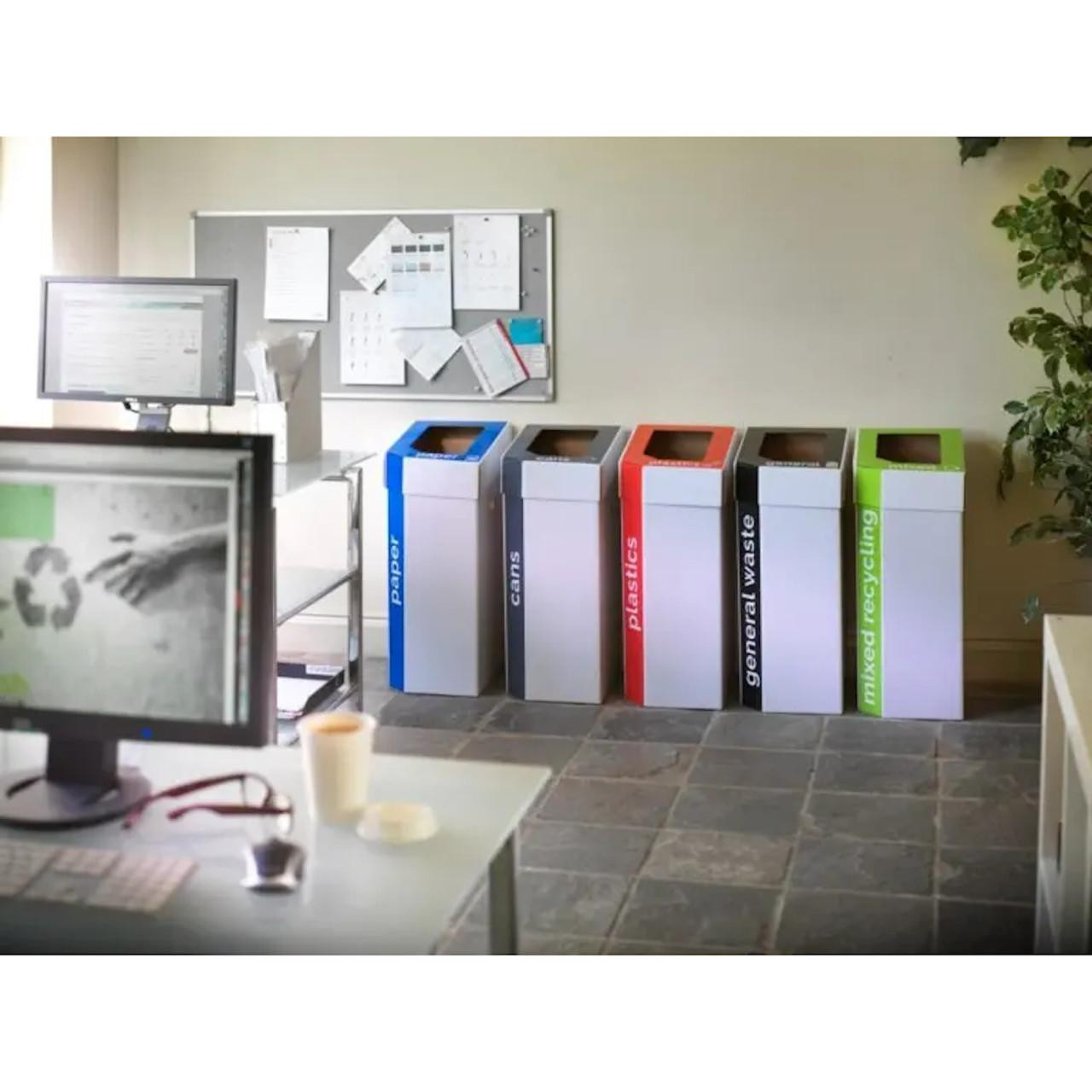 Set of 5, 60 Litre Cardboard Waste Recycling Bins | Roadware
