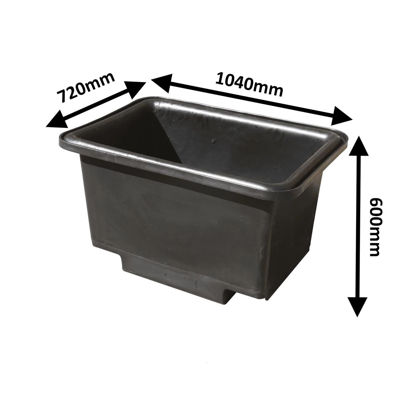 250 Litre Black Plastic Hay Soaker Tub | Roadware
