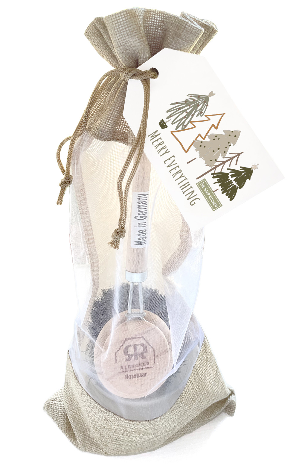 Soap w/ Wooden Dish & Mini Loofah