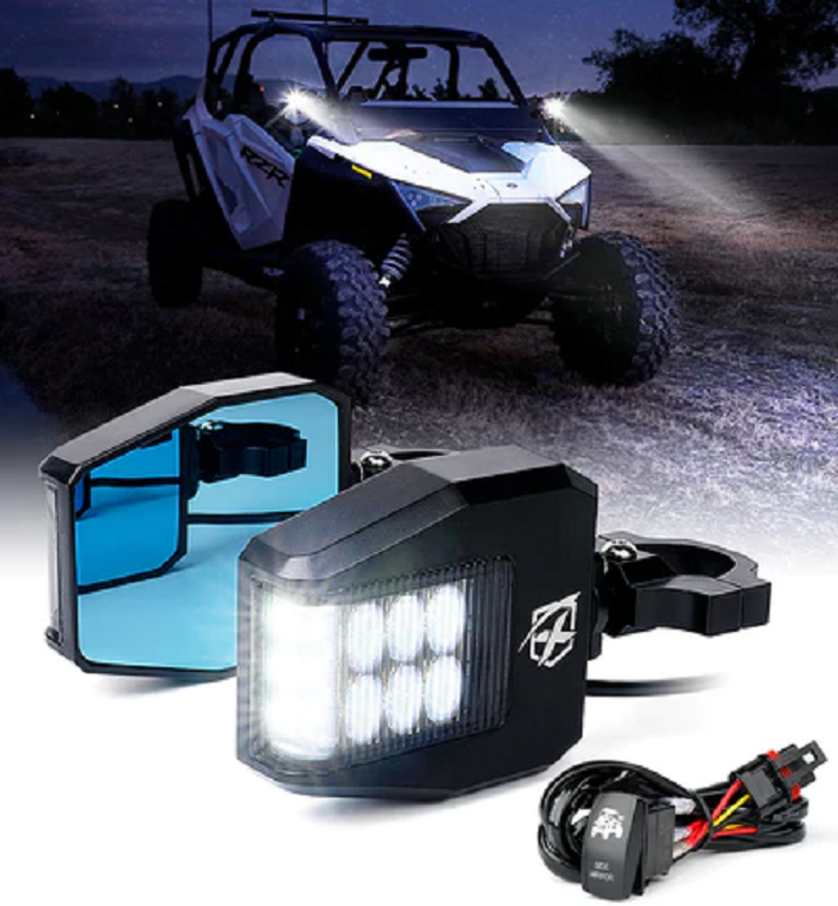 Cfmoto Uforce Zforce Anti Glare Side Mirrors With Led Spot Lights