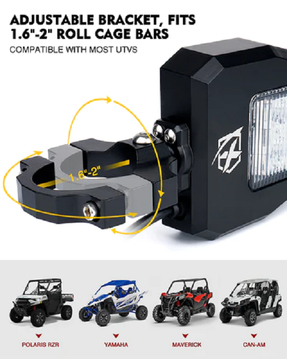 CFMoto UForce / ZForce Anti-Glare Side Mirrors with LED Spot Lights Destiny Series by Xprite ...