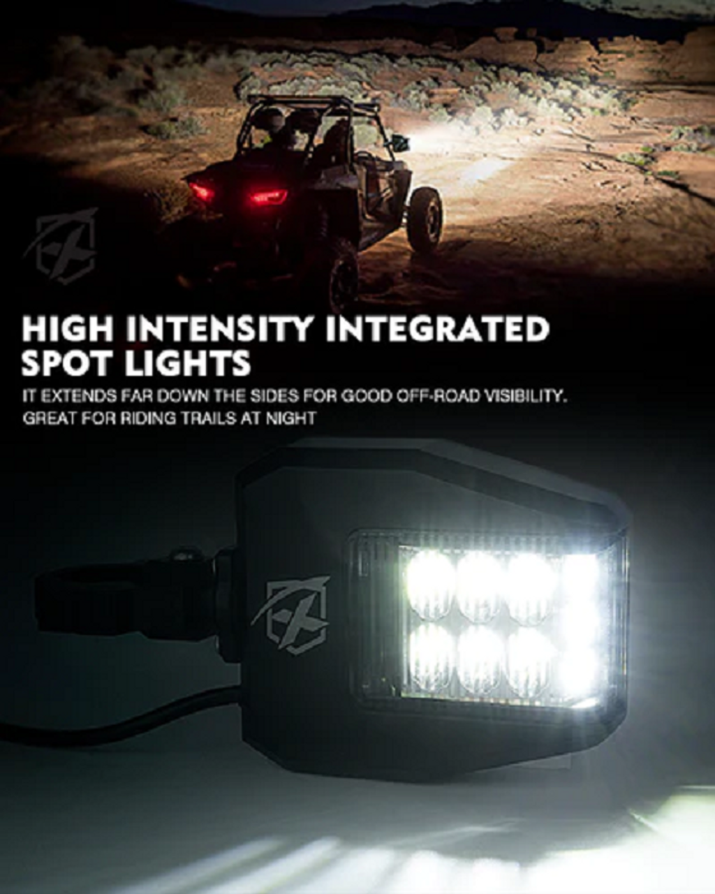 Cfmoto Uforce Zforce Anti Glare Side Mirrors With Led Spot Lights