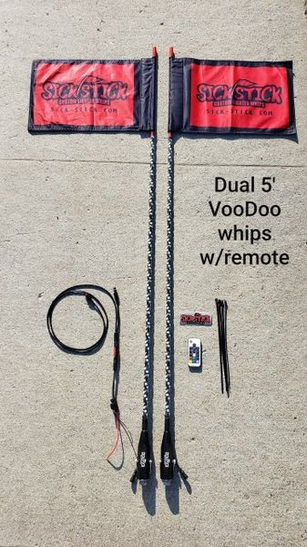 CFMoto UForce/ZForce Dual VooDoo Lighted Whips W/ Remote by Sick Stick ...
