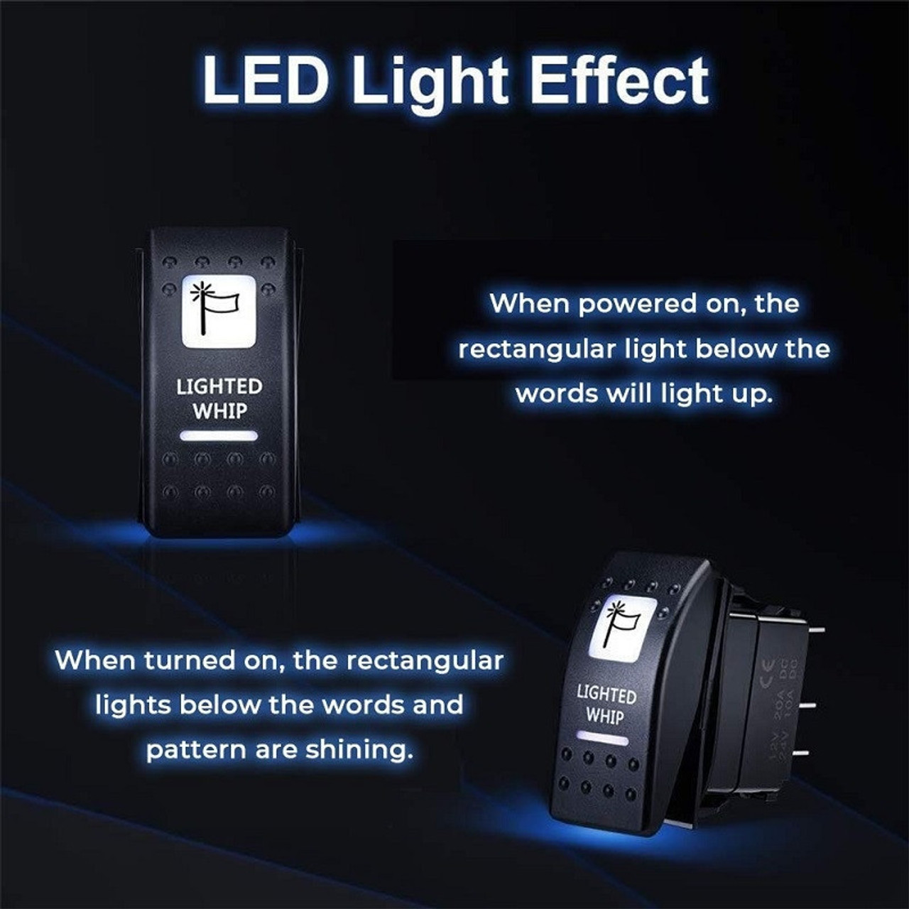 Cfmoto Uforce Zforce Lighted Whip Illuminated Marine Rocker Switch