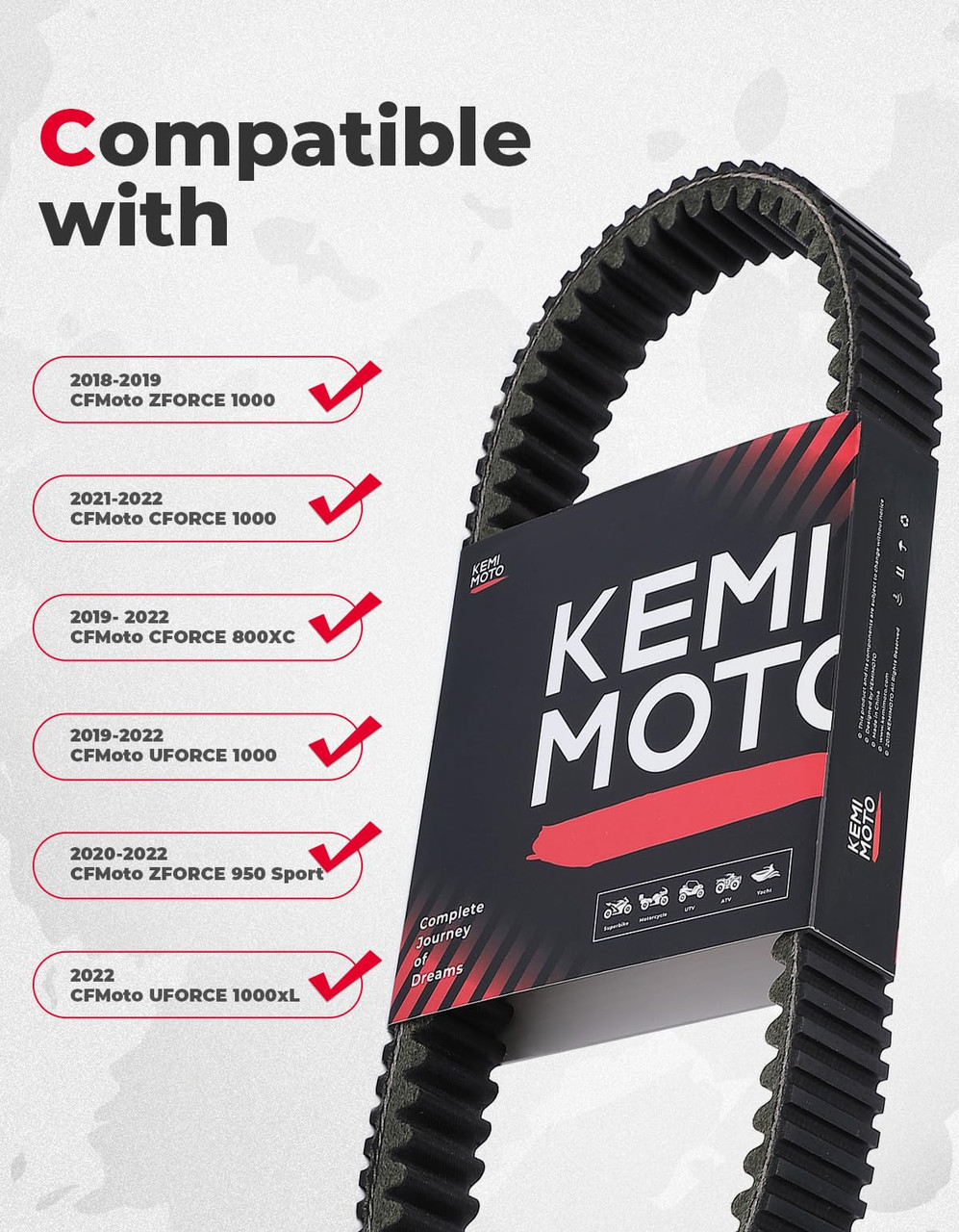 CFMoto UForce/ ZForce CVT Drive Belt by Kemimoto B0901-06001BK