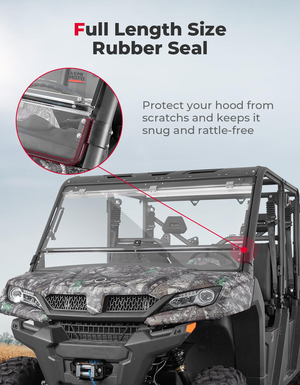 CFMoto UForce 1000 2-in-1 Flip Windshield by Kemimoto - B0110-14701CL