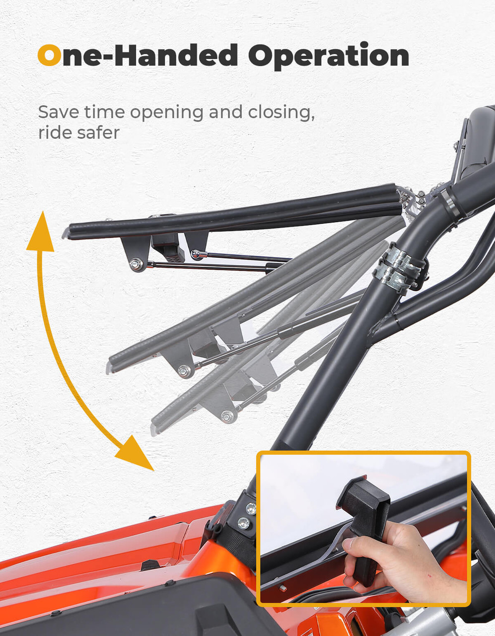 CFMOTO ZForce 500/800/1000 Flip Up Windshield by Kemimoto B0110-15625-CL