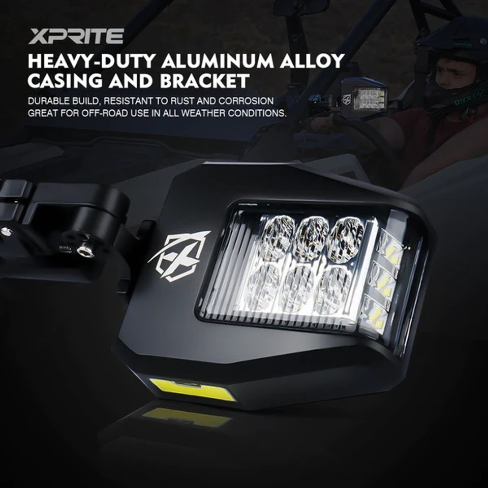 Cfmoto Uforce Zforce Side Mirrors With Led Spotlight And Puddle Lights