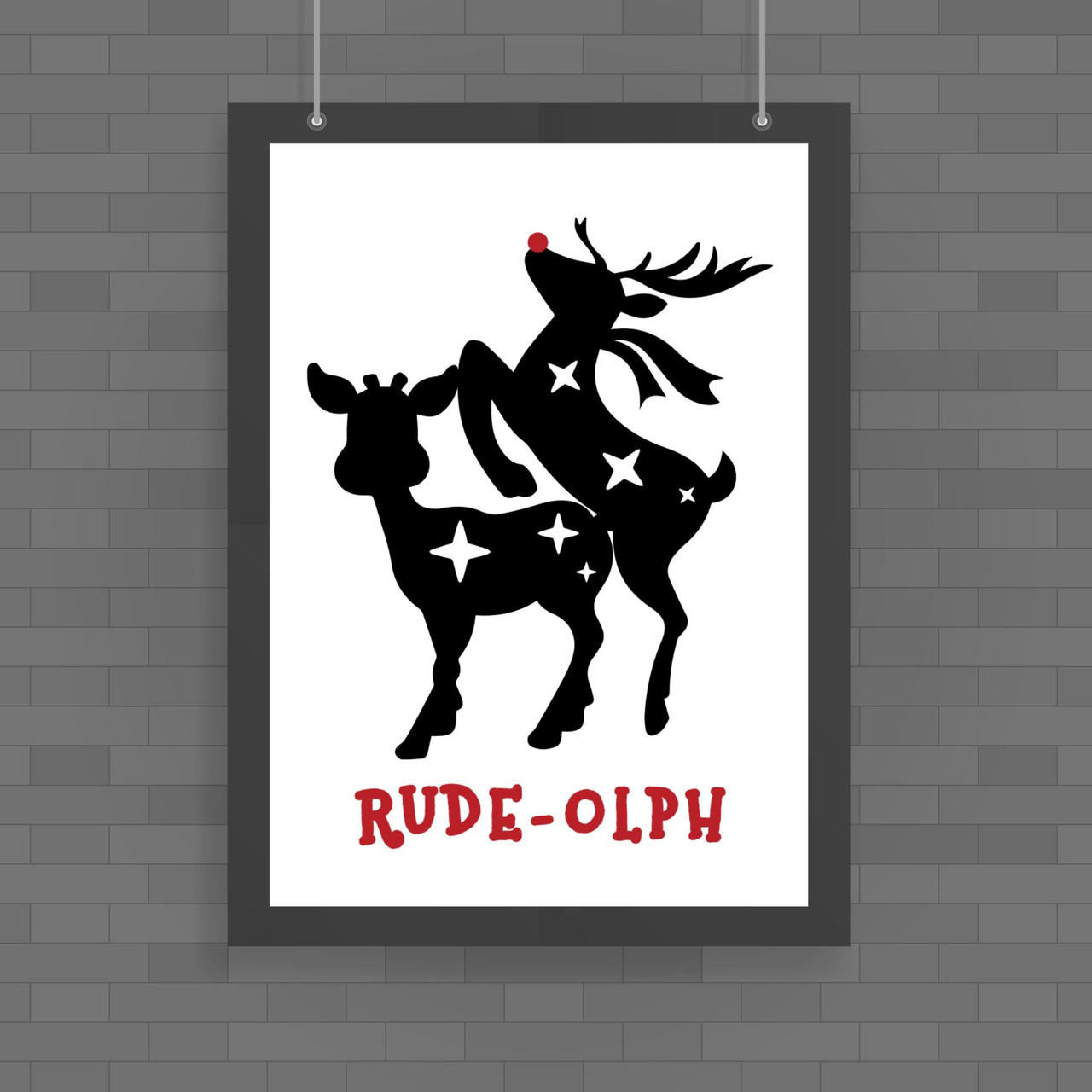 Rude-olph Poster - Rude Posters - Slightly Disturbed