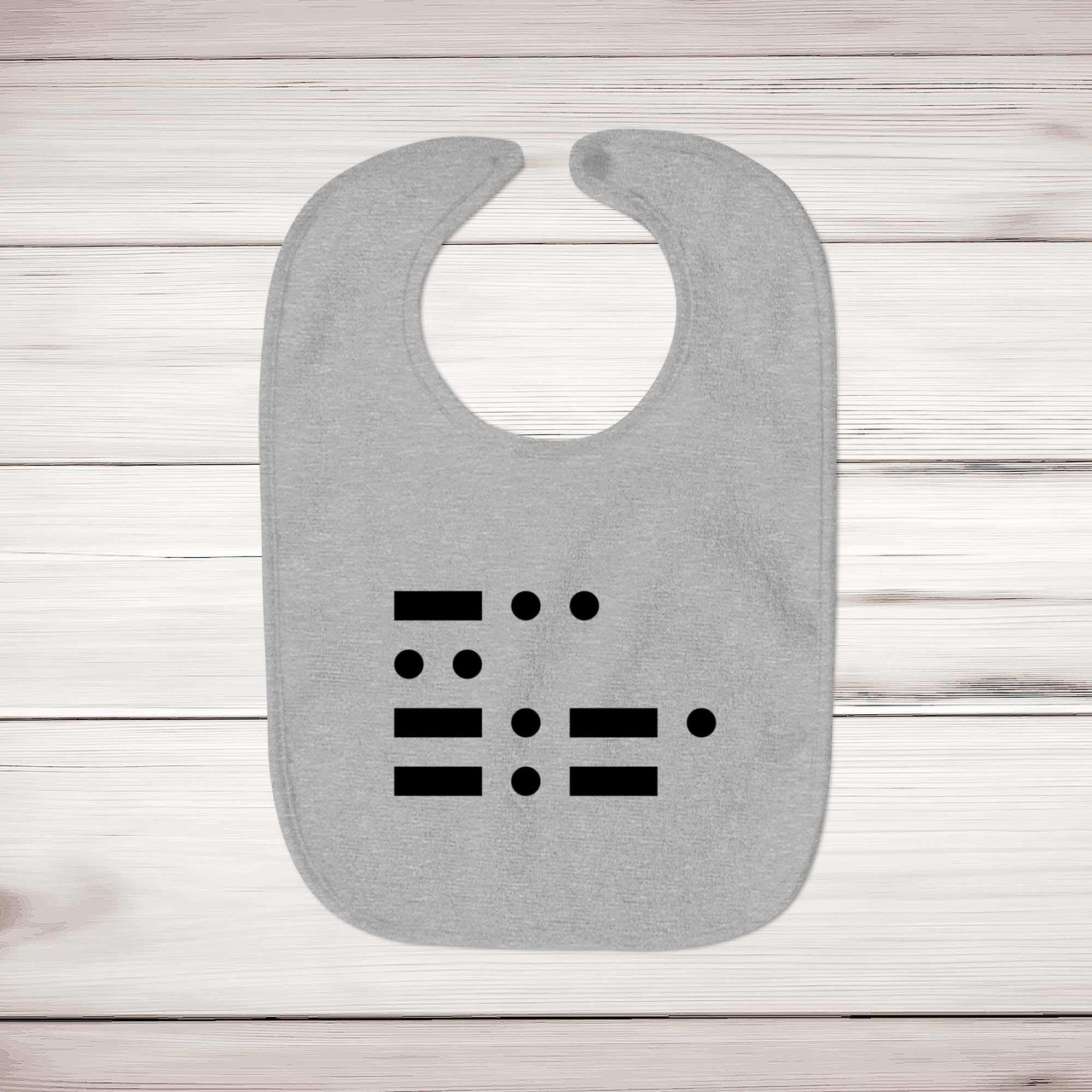 Morse Code Dick Baby Bib - Rude Bibs - Slightly Disturbed