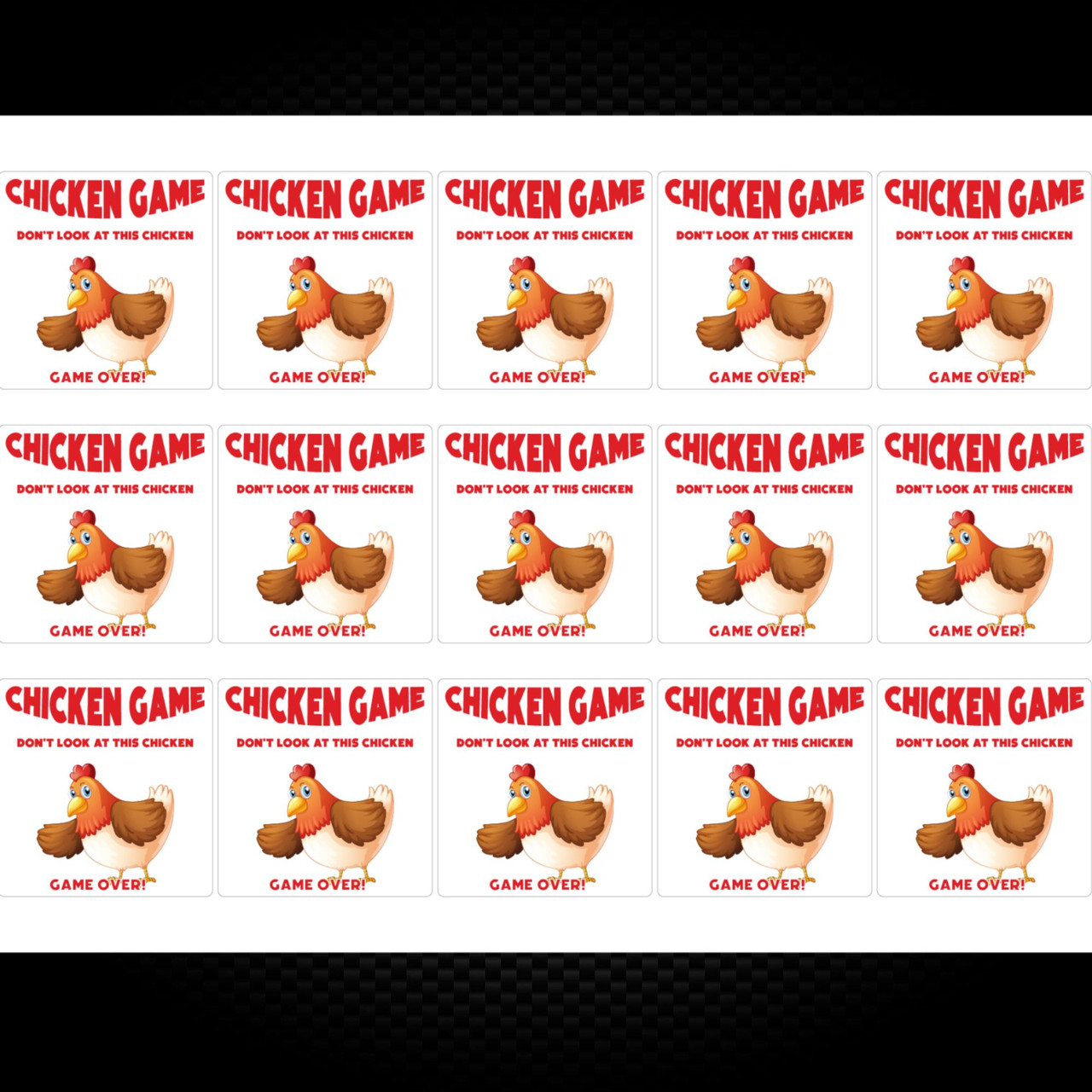 Chicken Game Sticker Pack - Novelty Stickers - Slightly Disturbed