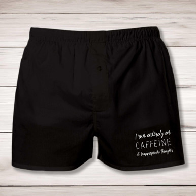 Caffeine & Inappropriate Thoughts Men's Boxers - Slightly Disturbed