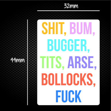 Shit Bum Bugger Sticker Pack - Rude Stickers - Slightly Disturbed