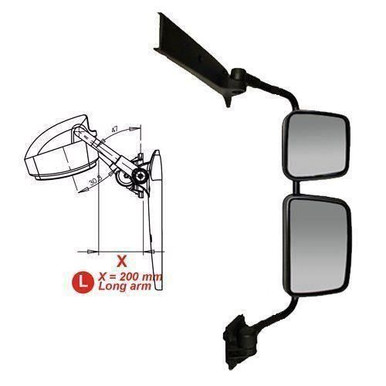 Renault Premium Rear View Long Arm Mirror & Arm Assy Heated O/S Right 5 ...