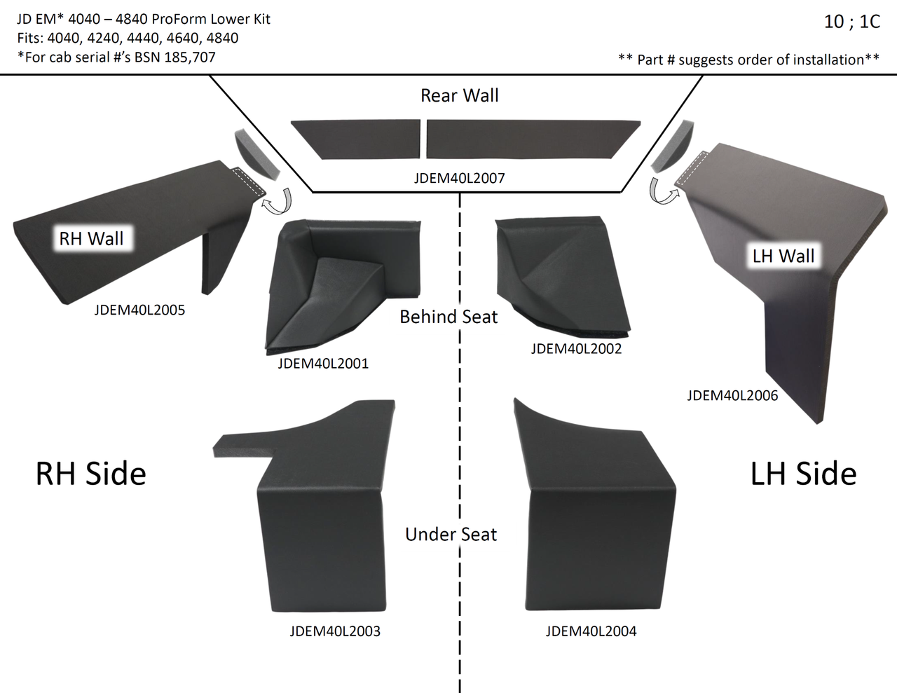 ProForm cab interior kit for John Deere 4040/4240/4440/4640/4840 tractors