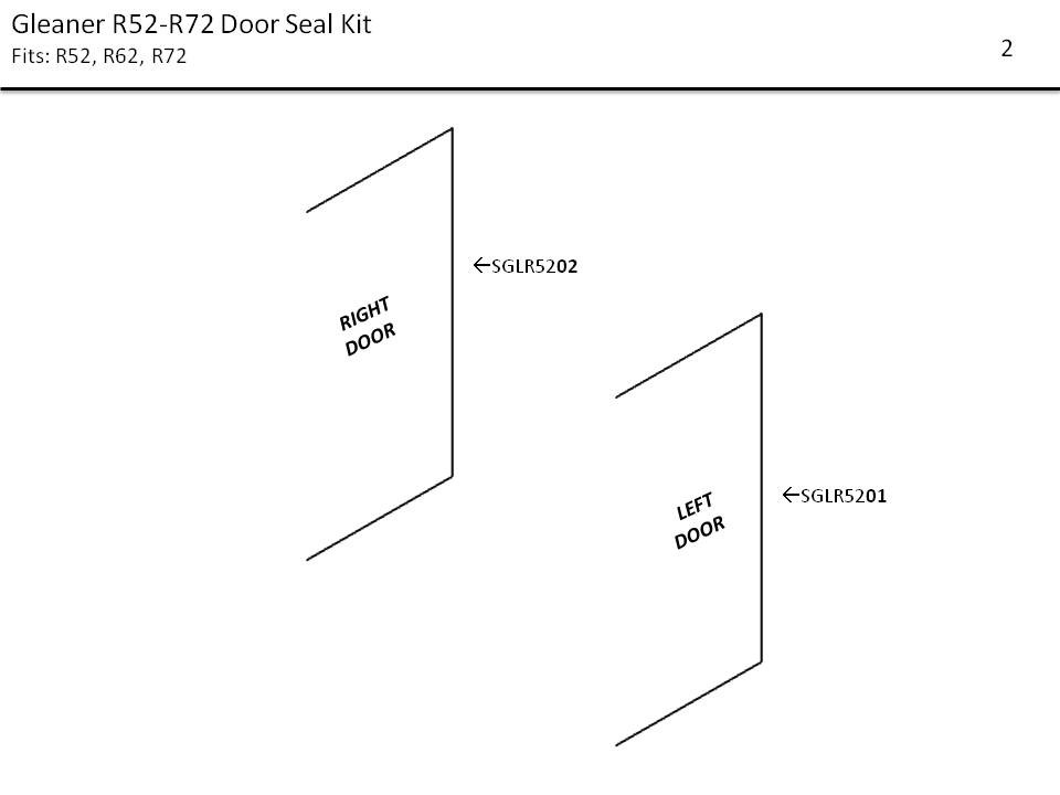 GLEANER R52-R72 COMBINE DOOR SEAL KIT - Fehr Cab Interiors Co.
