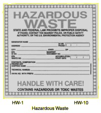 Waste Labels - Self-Adhesive Vinyl - 6"x6" - Package of 25 - Hazardous ...