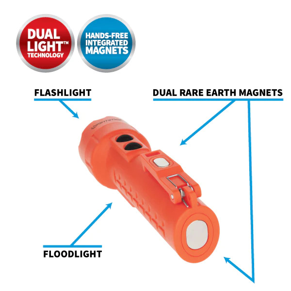 Rechargeable Dual-Light™ Flashlight w/ Dual Magnets - Leonard Safety ...