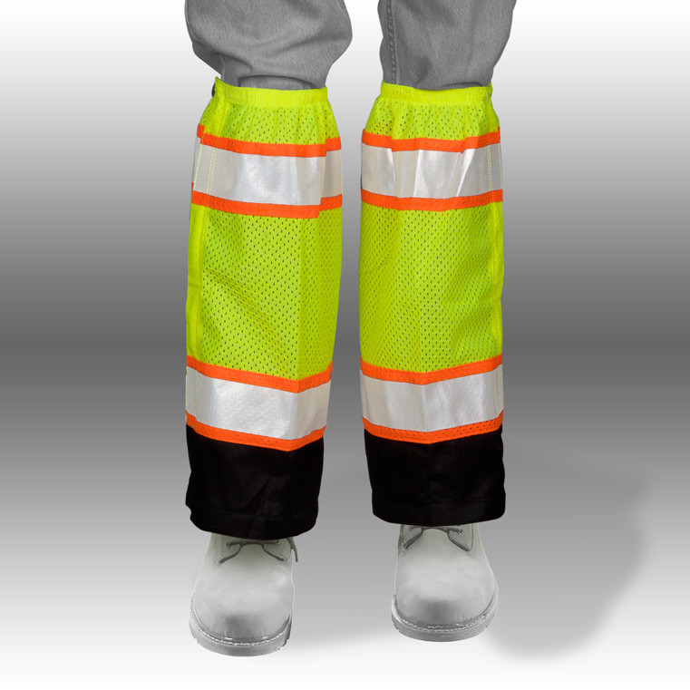 Hi-Viz Reflective Mesh Gators - Class E - Leonard Safety Equipment Inc