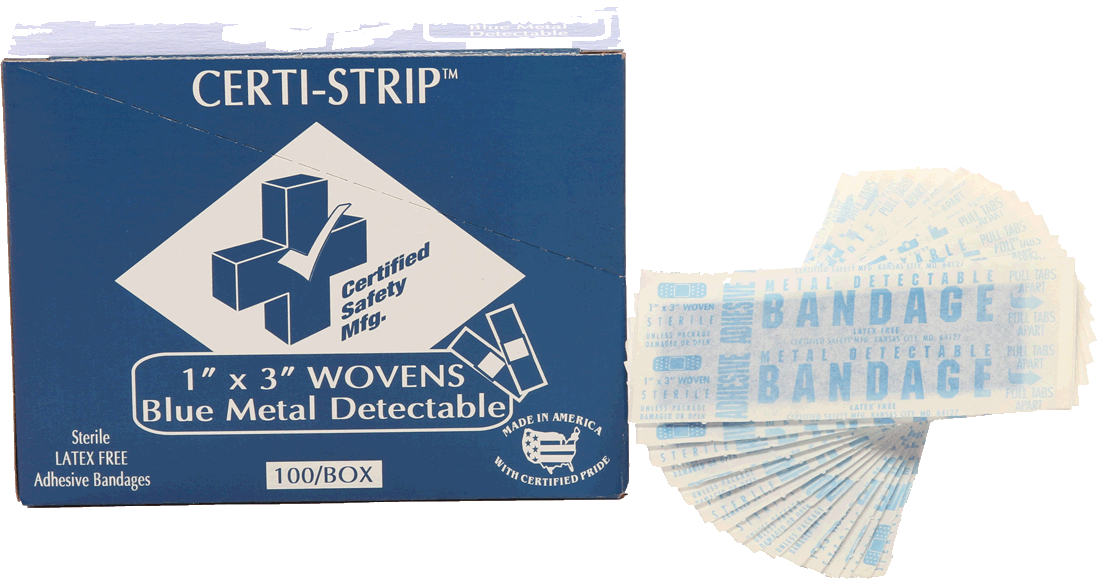 Adhesive Bandages-(1"x 3" Blue Bandages- Metal Detectable) (50ct ...