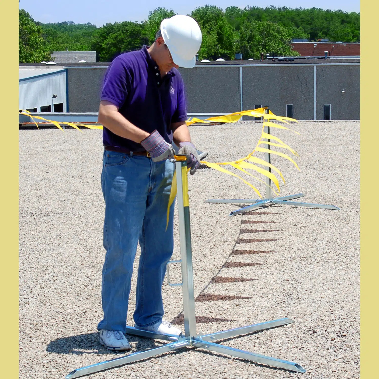 EZ-Store Warning Line System- 4 Leg (4 Stanchions And Flag) - Leonard ...