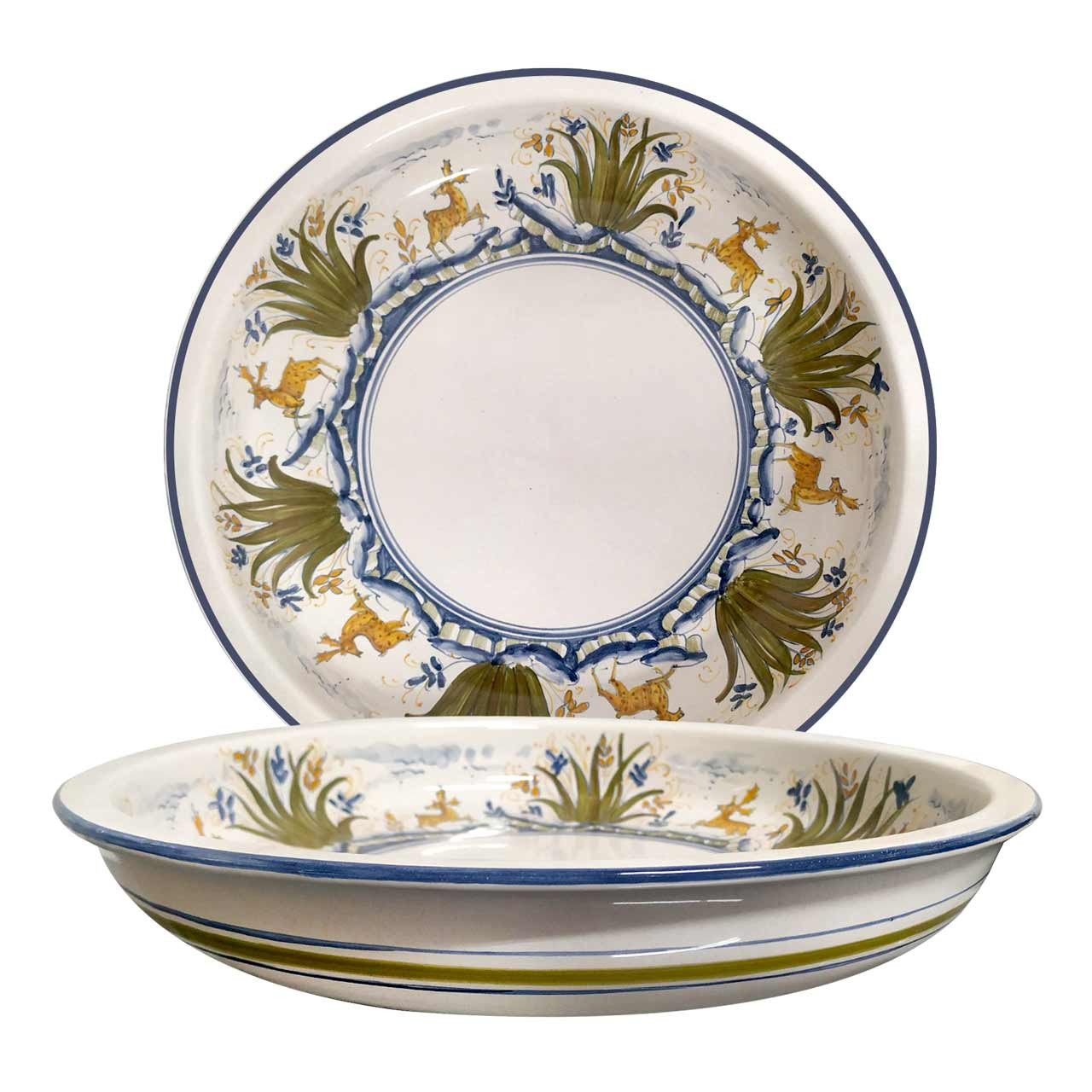 Italian Pottery Plates Deer Decoration | Ceramics Of Deruta