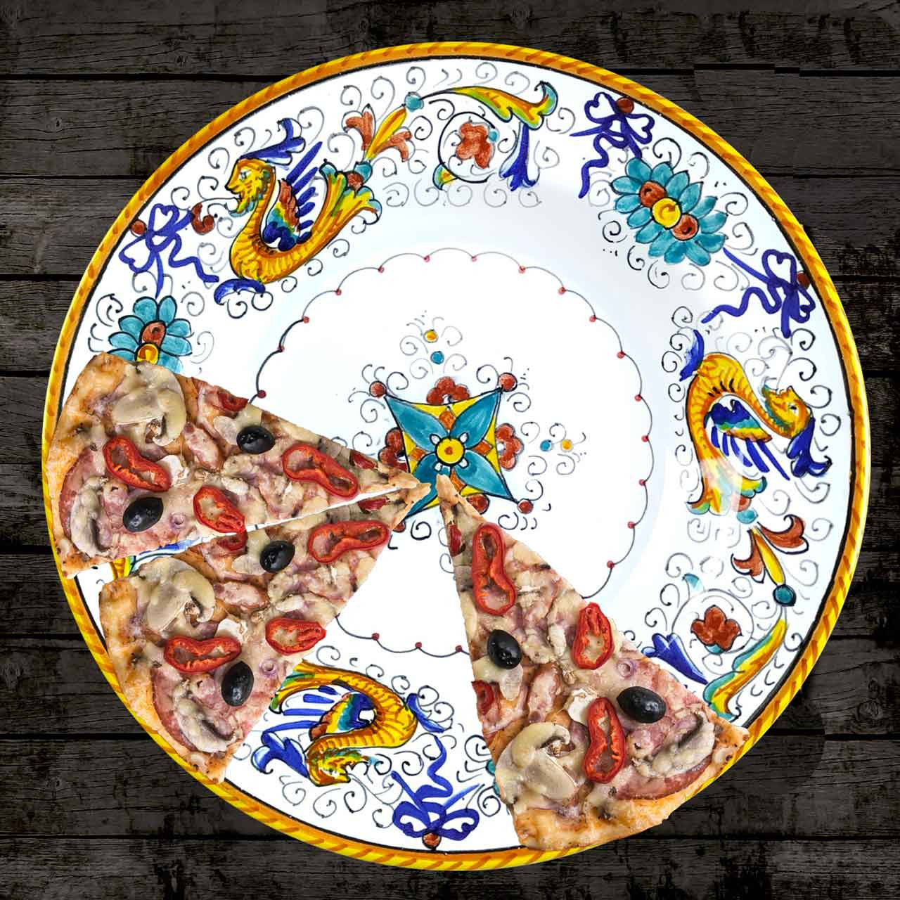 Italian Ceramic Pizza Plate | Plates Raphael | Deruta