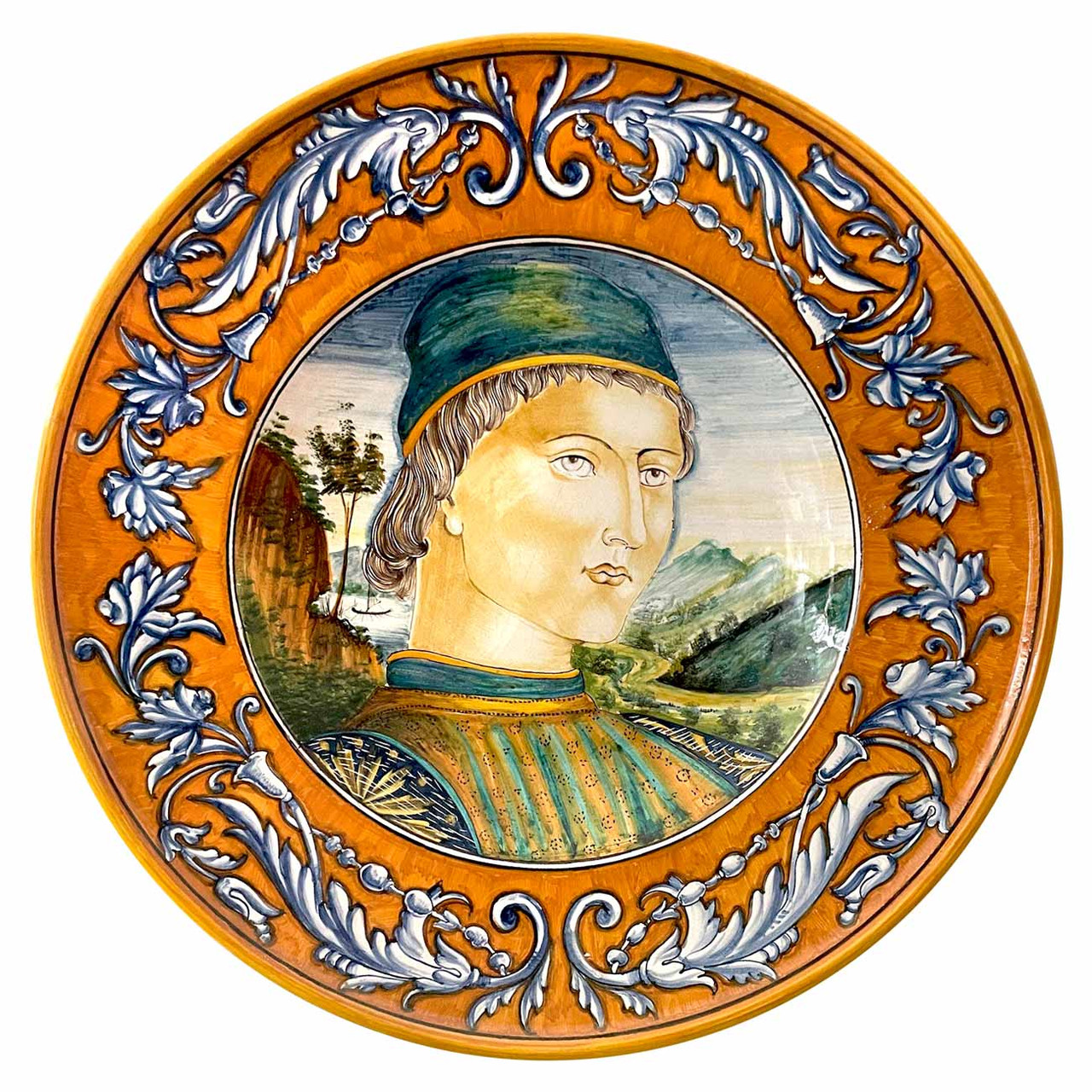 Italian Pottery Wall Plate With Renaissance Face