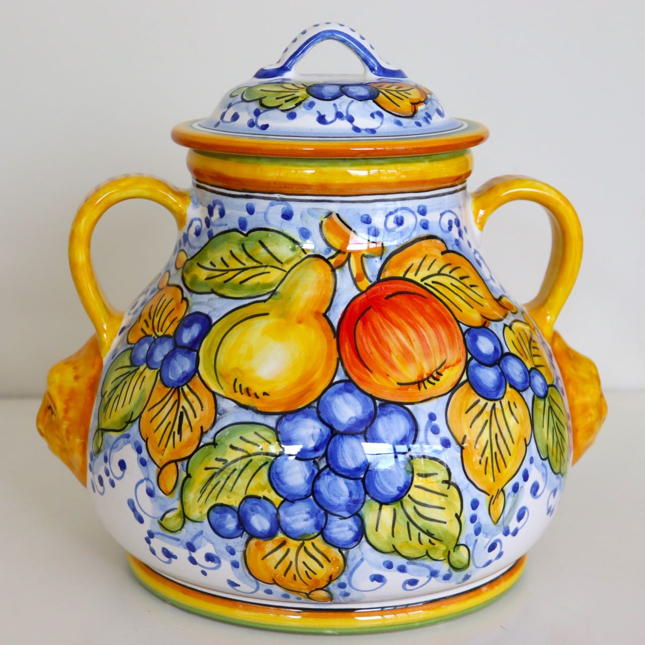 Hand-Painted Italian Pottery Biscotti Jar | MOD Ceramis Deruta | Food ...