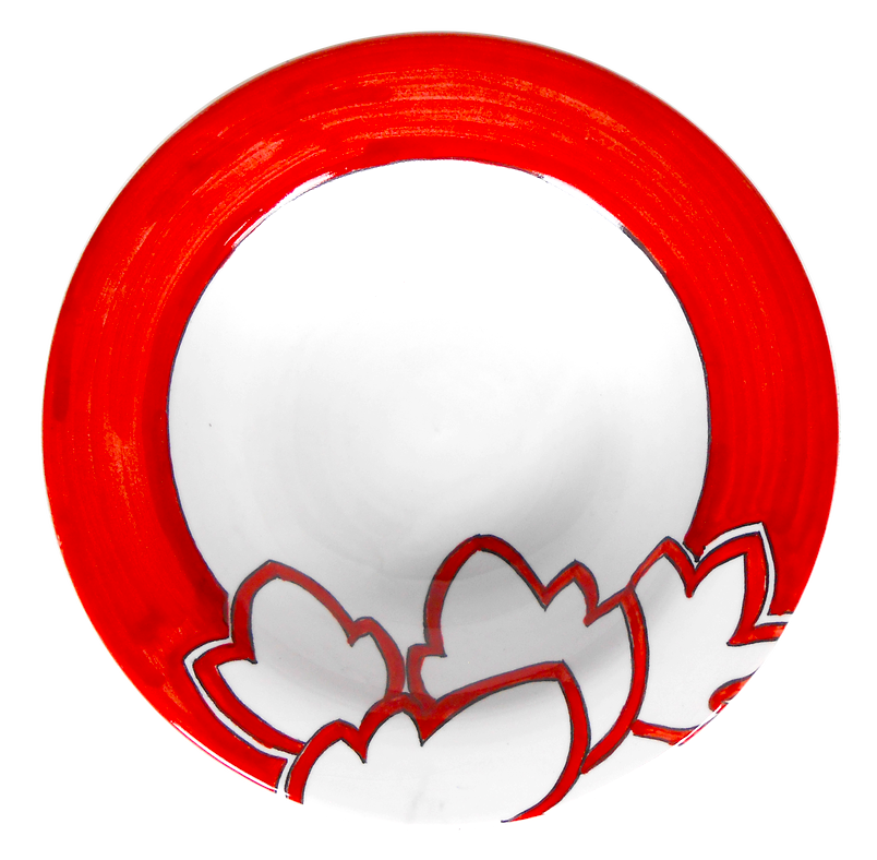 maple leaf red pasta plate