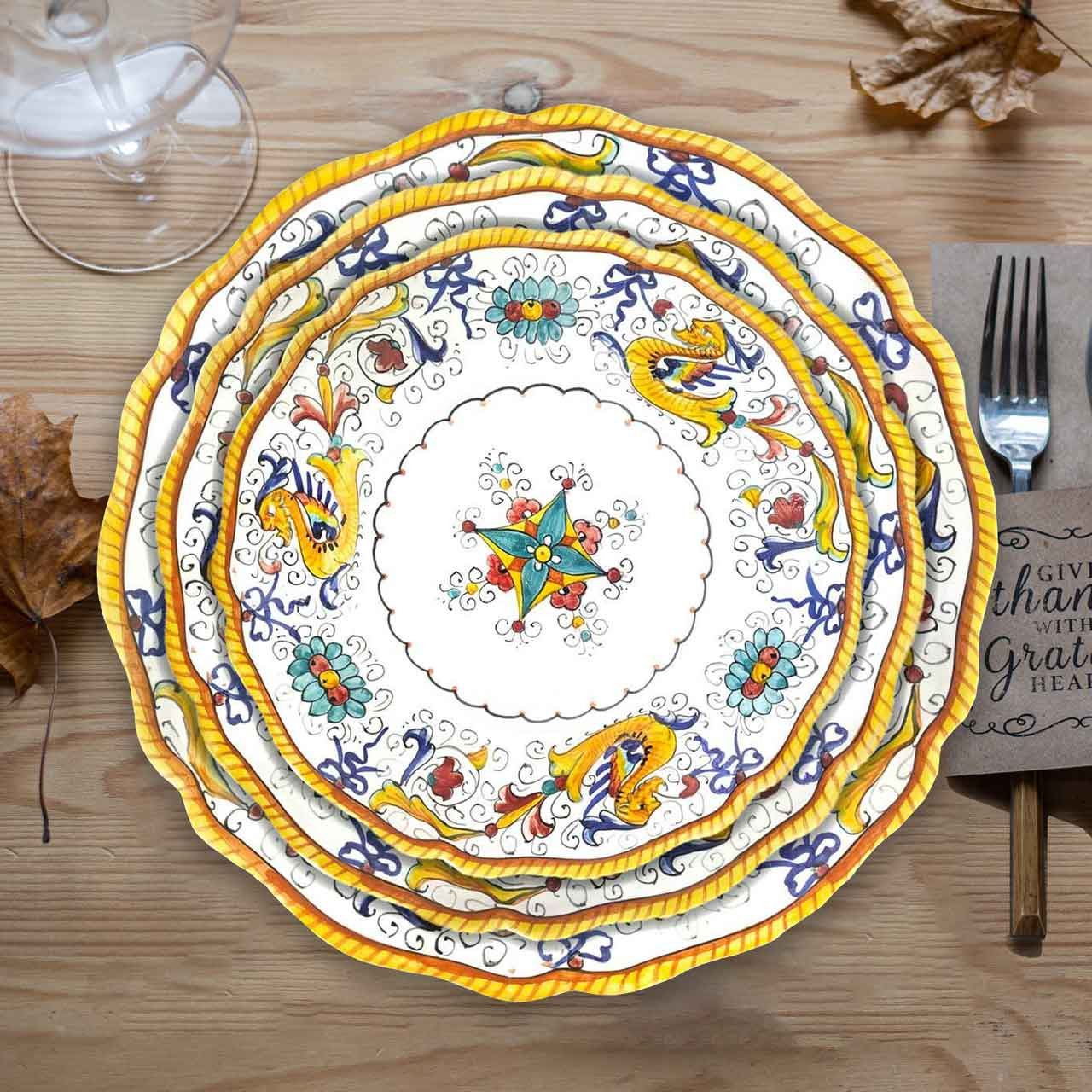 Italian Pottery Table Set | Italian dinnerware Sets Handmade