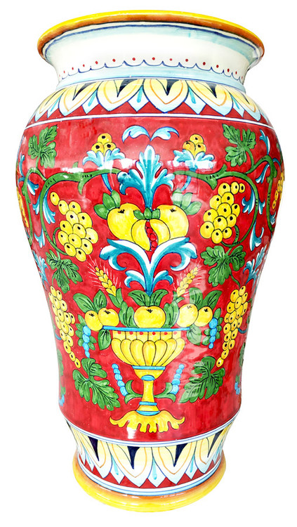 Ceramic umbrella stands indoor with coral decoration