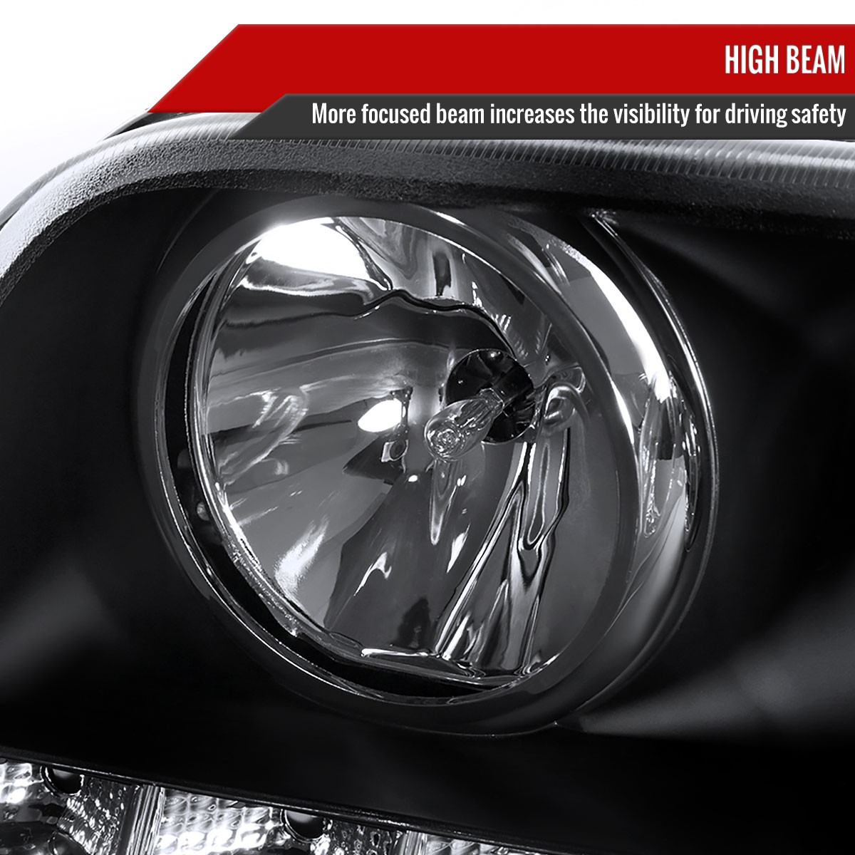 1998-2011 Ford Crown Victoria Projector Headlights w/ LED Light Strip ...