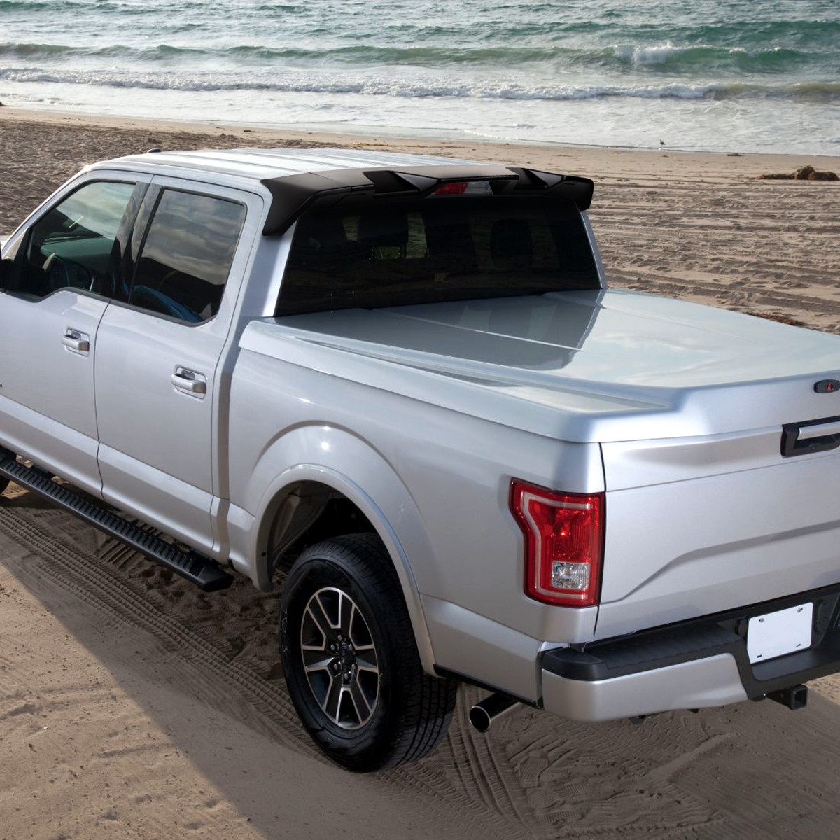 2009-2014 Ford F-150 Matte Black 3PC Rear Roof Spoiler Wing Kit - Spec ...