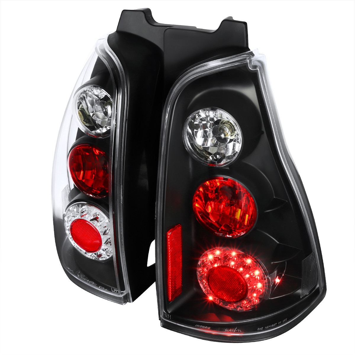 2003-2005 Toyota 4Runner LED Tail Lights (Matte Black Housing/Clear ...