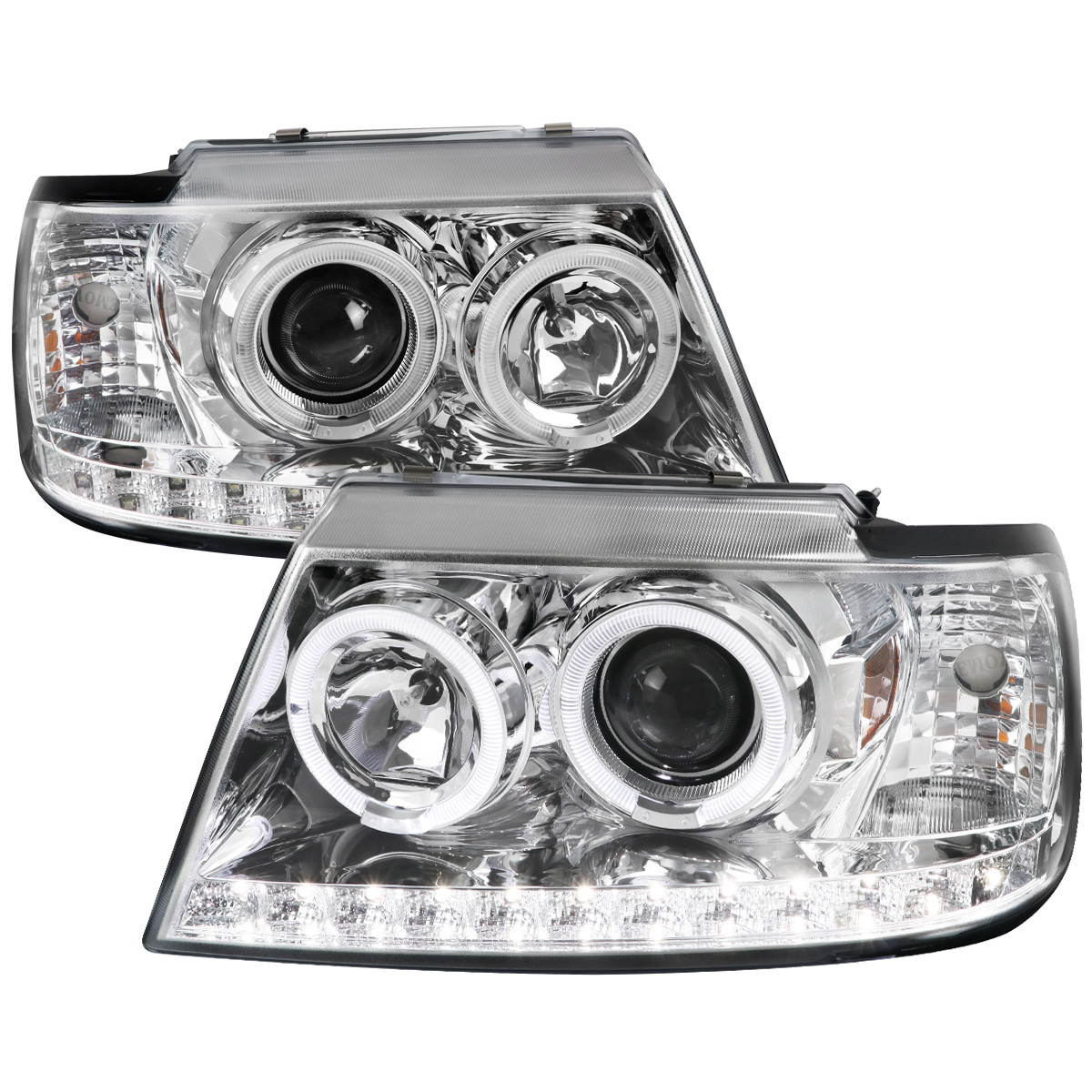 2002-2005 Ford Explorer Dual Halo Projector Headlights (Chrome Housing ...