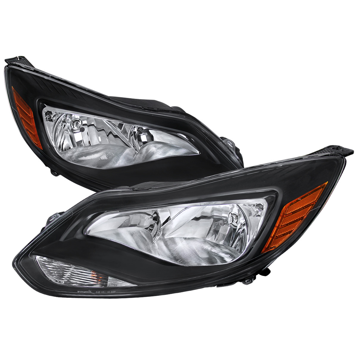 2012-2014 Ford Focus Factory Style Headlights w/ Amber Reflectors ...
